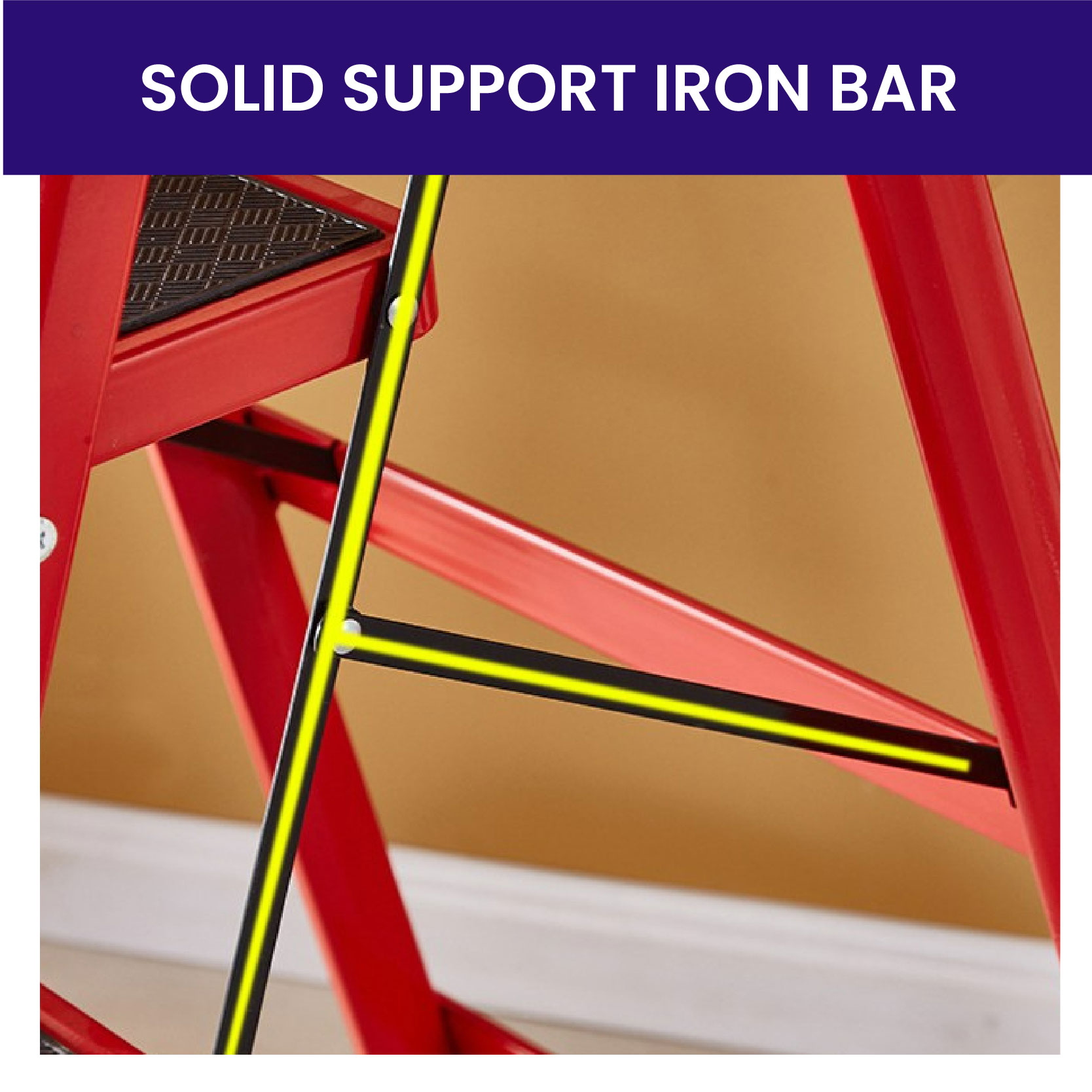 Hyperack Foldable Ladder 5 Step (Red)